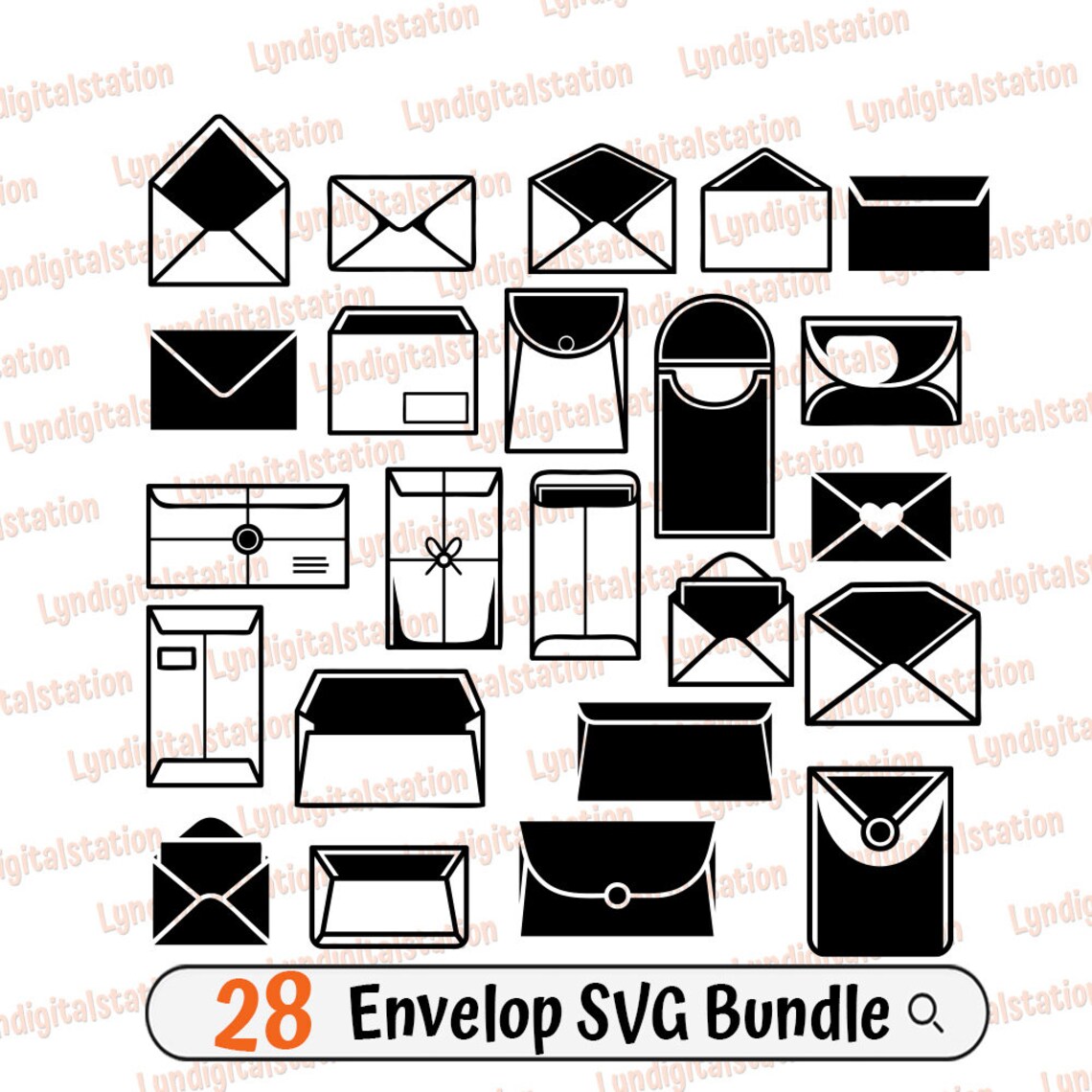 28 Envelop Bundles Svg | Envelops Clipart | Invitation Cut File ...