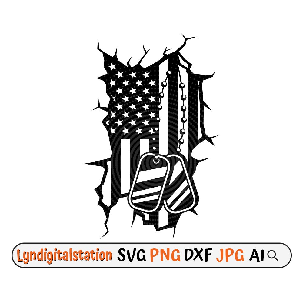 US Army Dog Tags Svg / US Army Clipart / Soldier Cut File / Military ...