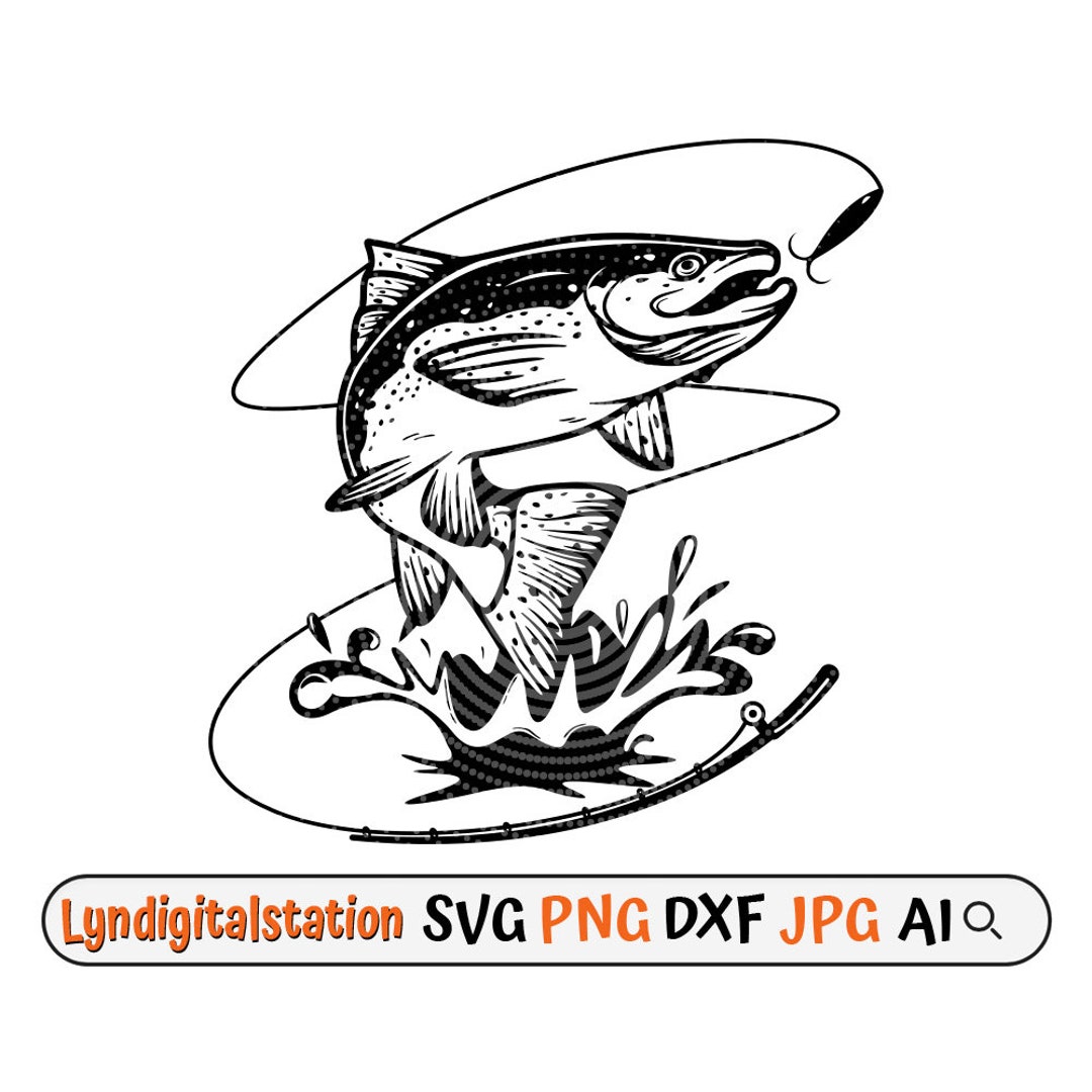 Trout Fish Svg | Angler Dad Gift Idea Clipart | Fresh Water Fish Cut ...