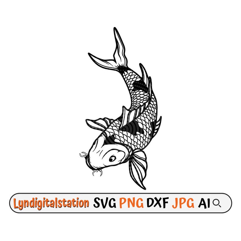 Koi Fish Svg Carp Clipart Swimming Jewel Cut File - Etsy