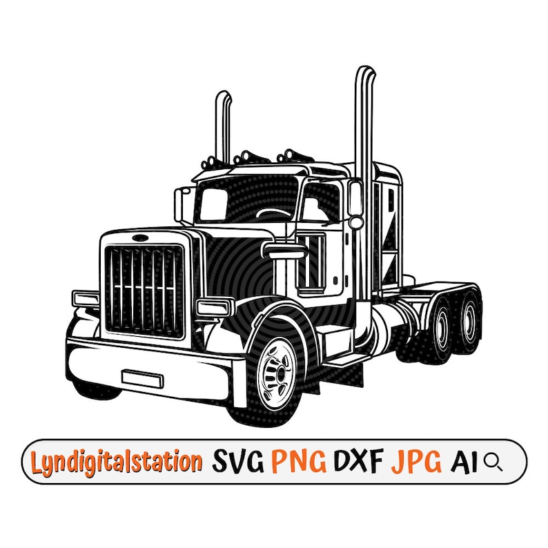 Semi Truck Svg Big Truck Clipart Trucking Vehicle Cut File 18 Wheeler ...