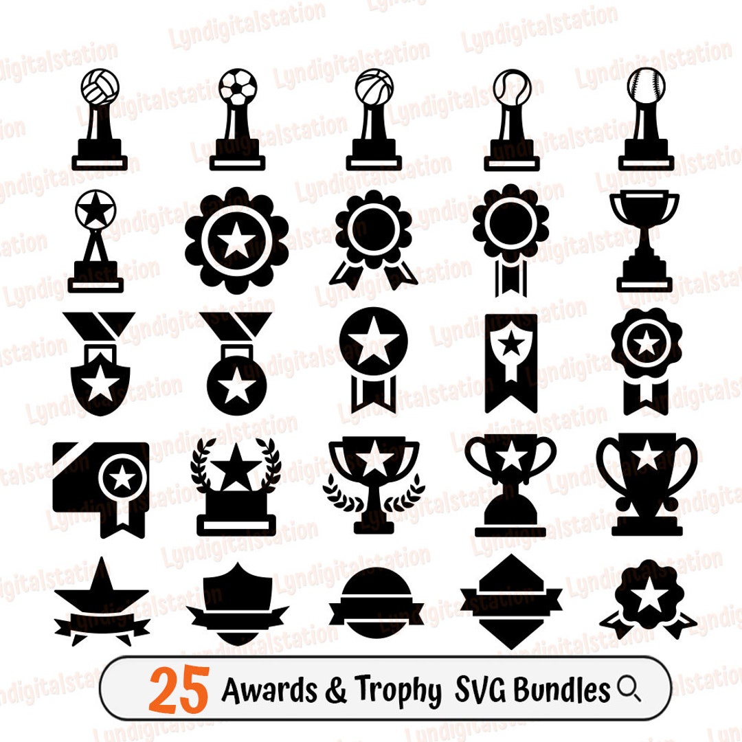 25 Awards & Trophy Bundles Svg | Prizes Clipart | Trophy Cut File ...
