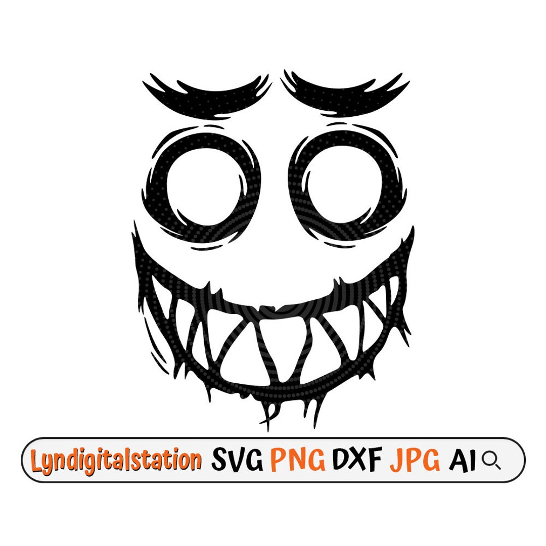 Scary Smile Svg | Horror Smile Clipart | Creepy Face Cut File | Creepy ...