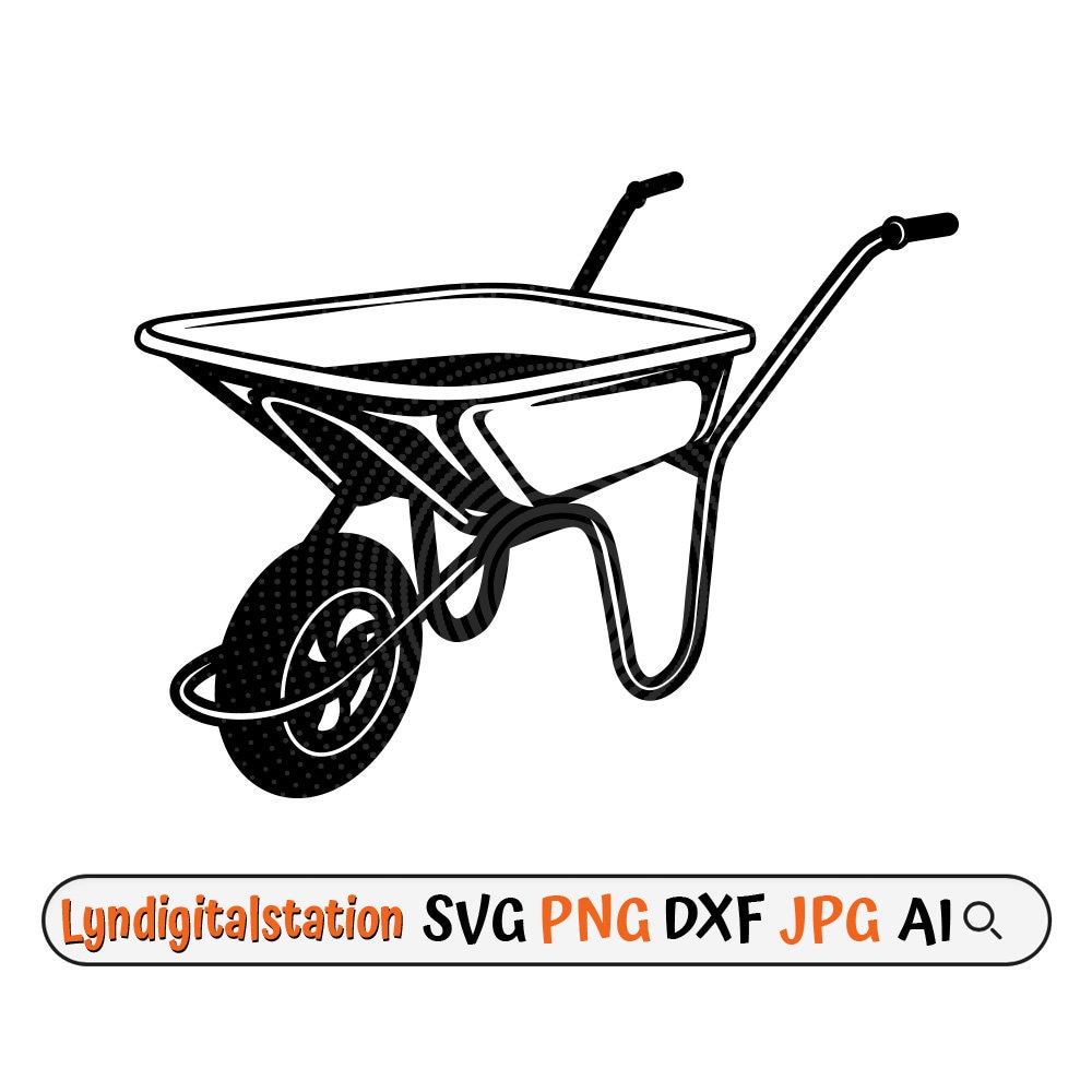Wheelbarrow Svg Small Hand-propelled Vehicle Clipart Garden Tools Cut ...