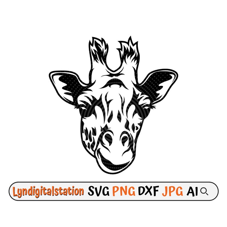 Giraffe Face Svg Tallest Mammal Lipart Wild Life Cut File - Etsy