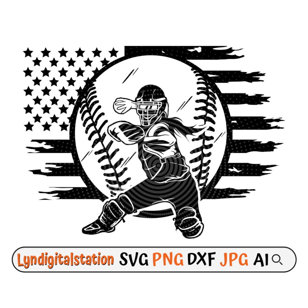 US Softball Player Svg | First-base Player Clipart | Shortstop Cut File ...