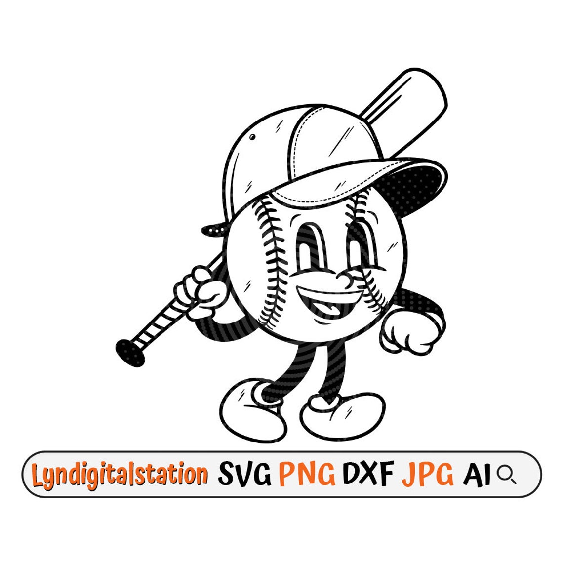 Baseball Mini Svg Walking Baseball Clipart Baseball Bat - Etsy