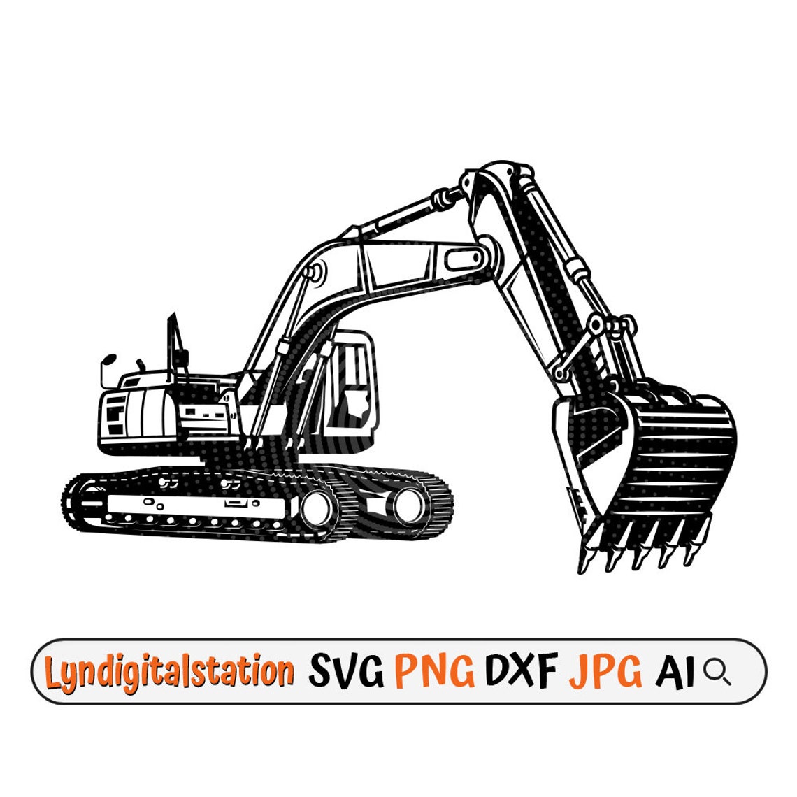 Excavator Svg | Heavy Equipment Clipart | Trucks Cut File | Excavation ...