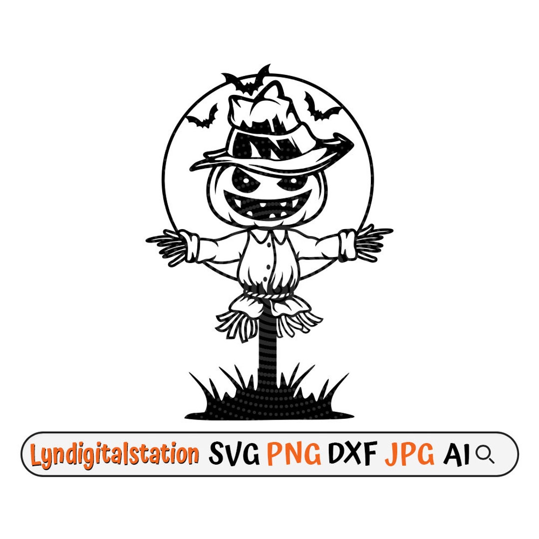 Scare Crow Svg | Pumpkin Scare Crow Clipart | Halloween Cut File ...