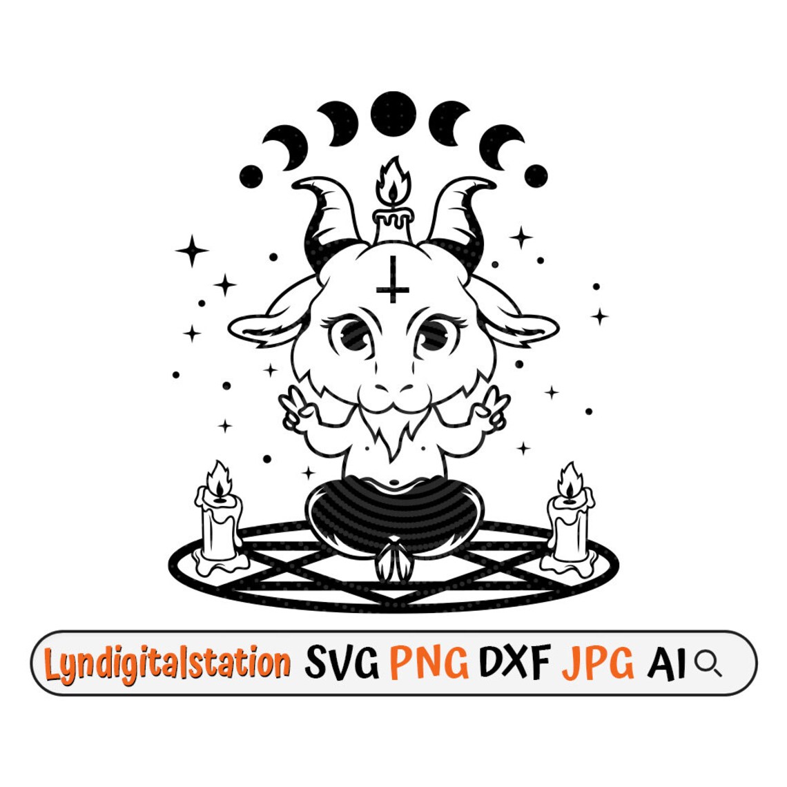Baby Baphomet Svg | Baphomet Clipart | Satanic Deity Cut File | Baby ...