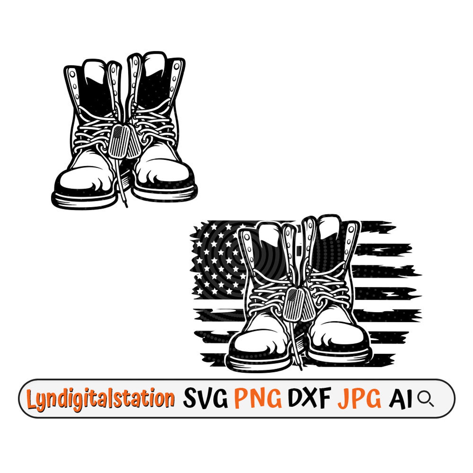 Combat Boots Svg US Veteran Boots Clipart Military Boots Cut File Army ...