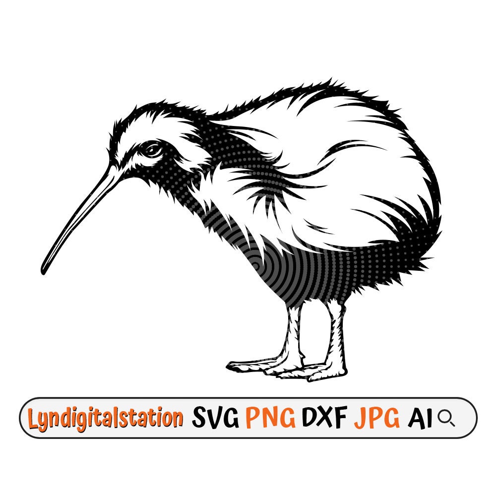 Kiwi Bird Clipart Black And White Cross