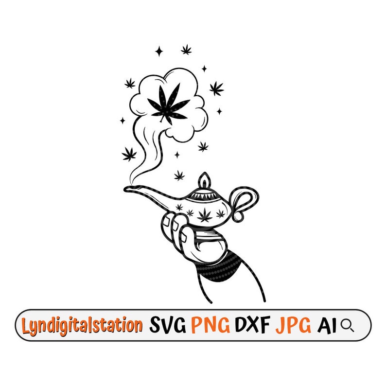 Genie Lamp Svg 420 Cannabis Clipart Genie Weed Cut File - Etsy