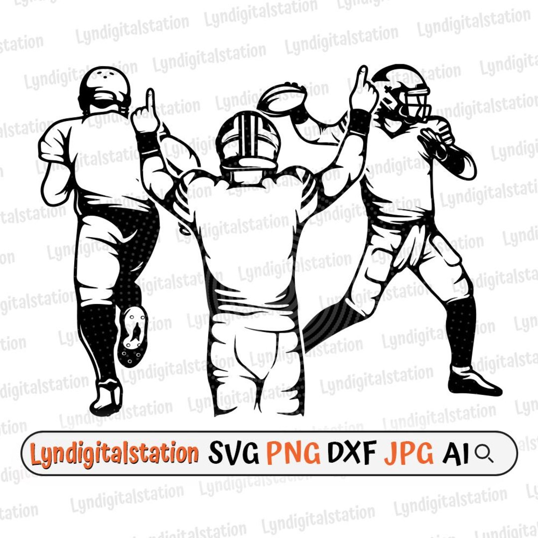 Football Players Svg | Ball Game Clipart | American Football Cut File ...