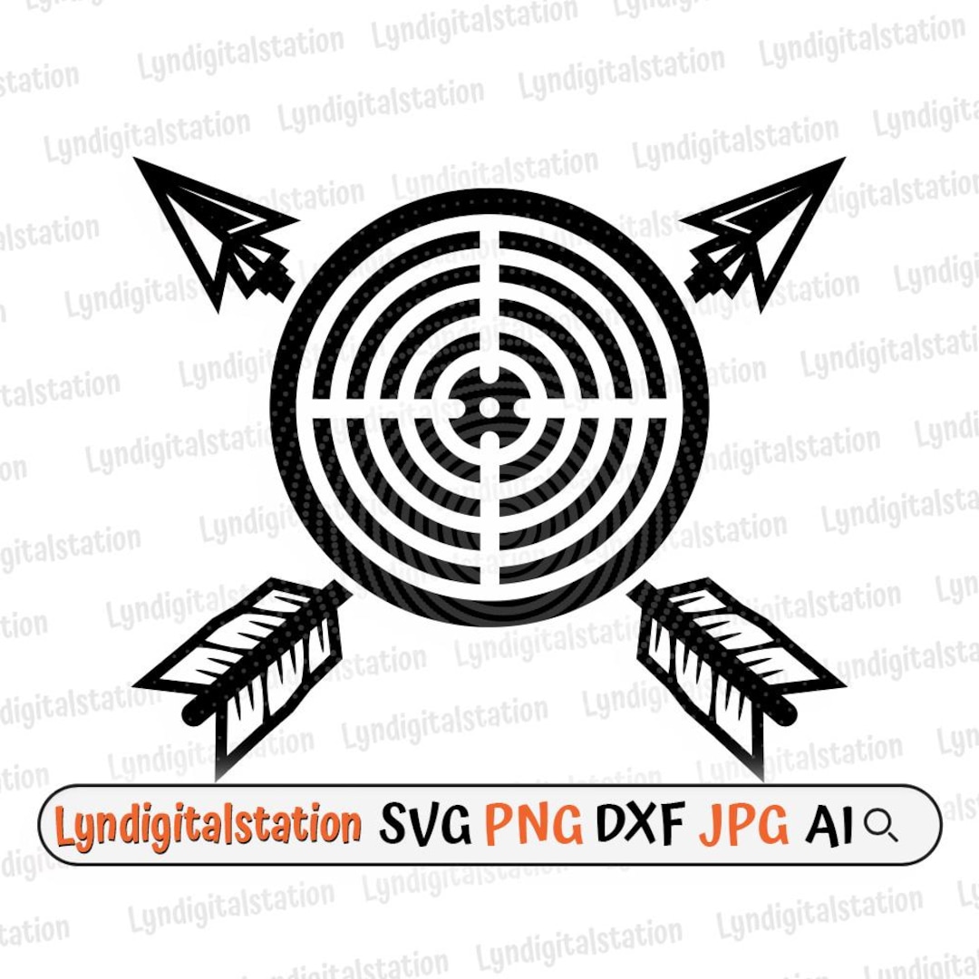 Archery Svg | Recreational Sports Clipart | Target Icon Cut File ...