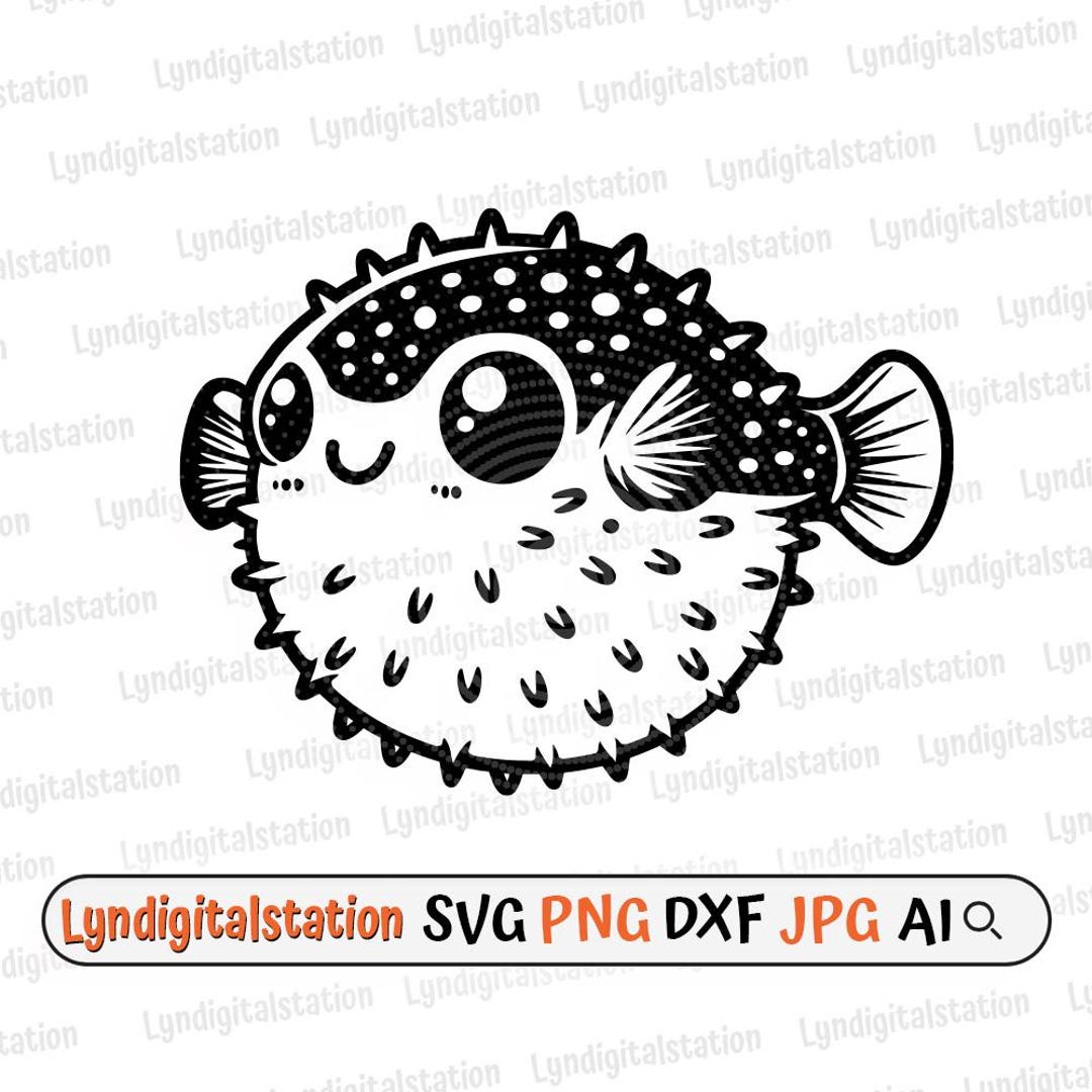 Cute Puffer Fish Svg | Puffer Fish Clipart | Blowfish Cut File ...