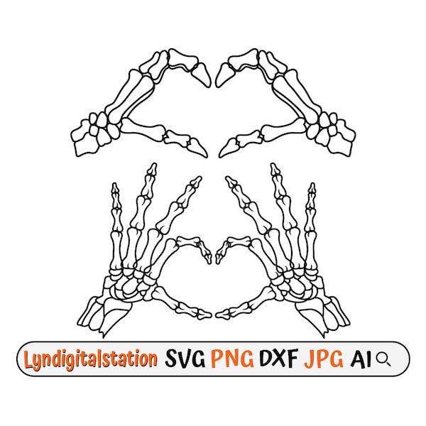 Skeleton Hands Love Stencil - Etsy