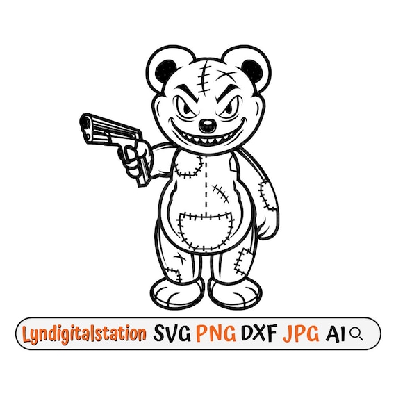 Evil Teddy Bear Stencil