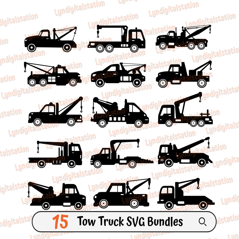 Tow Truck Bundles Svg Towing Service Clipart Trucker Cut - Etsy