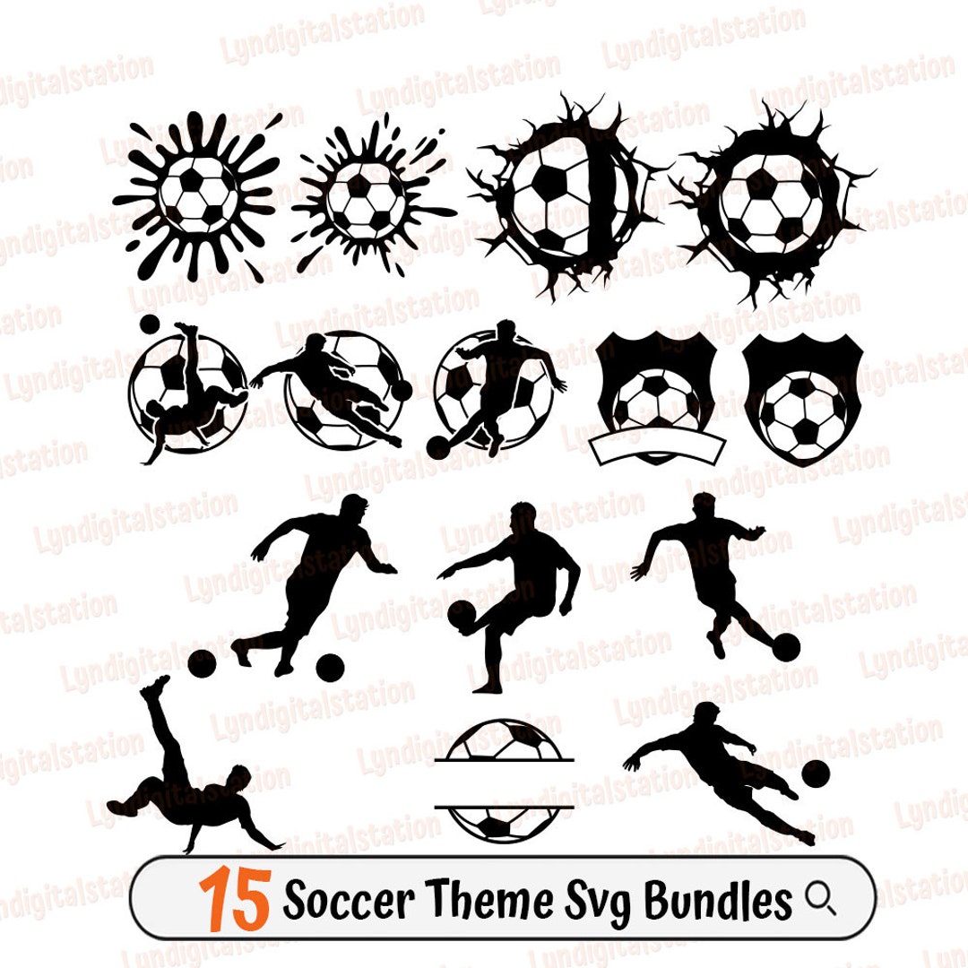 15 Soccer Theme Bundles Svg | Athlete Clipart | Soccer Ball Cut File ...