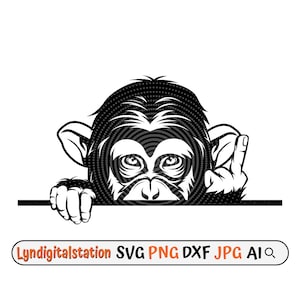 Monkey Middle Finger Png - Etsy