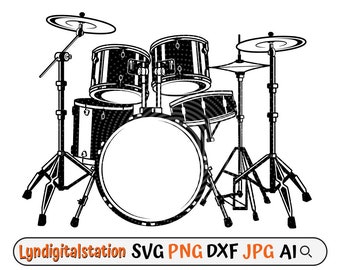 Drum Set Svg Drum Clipart Percussion Instrument Cut File Drumming ...