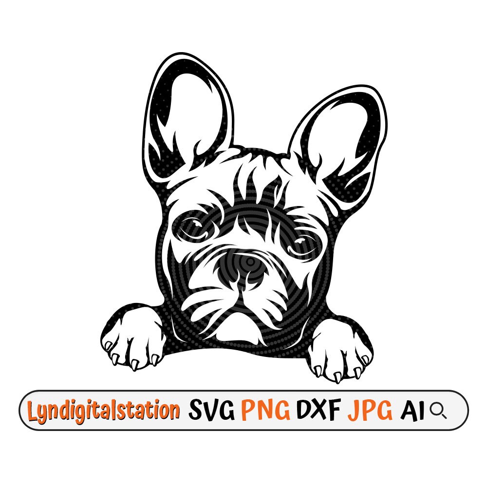 French Bulldog Svg Peeking Bulldog Clipart Frenchie Cut - Etsy