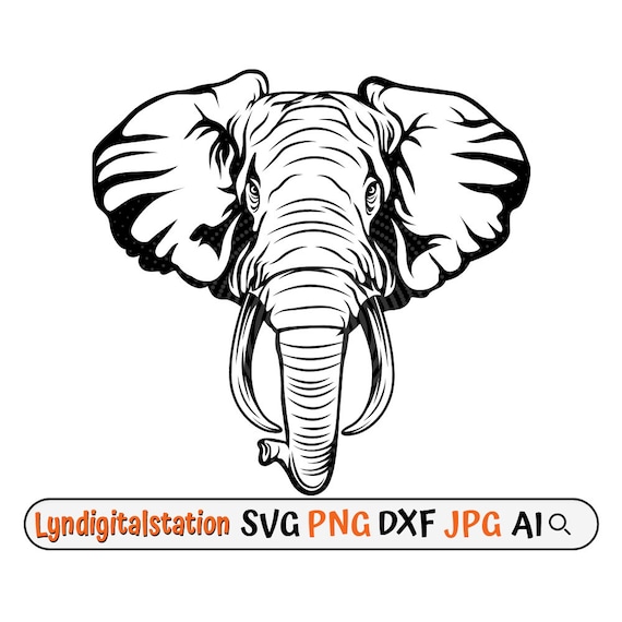 Elephant Head Svg elephant Clipart wildlife Creature Cut - Etsy
