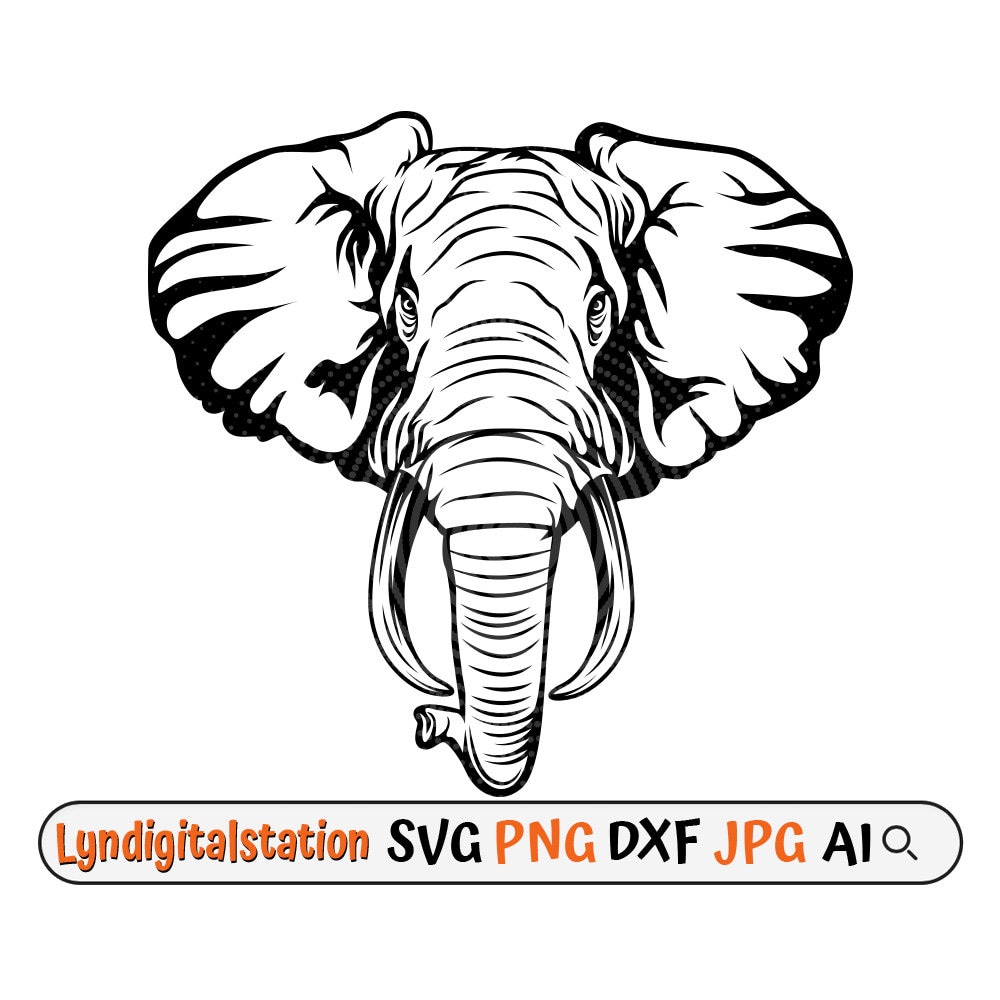 Elephant Head Stencil