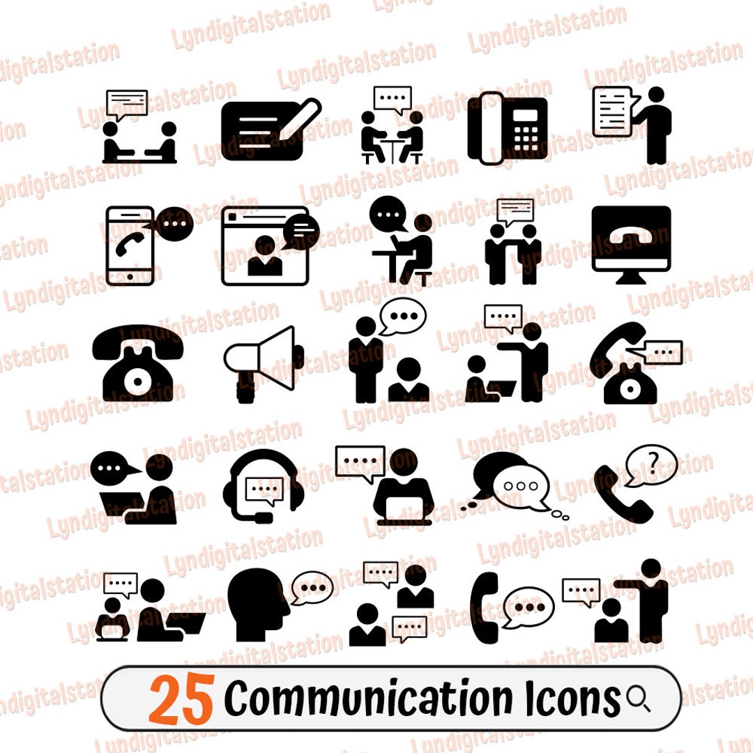 25 Communication Icons Bundles Svg | Telephone Clipart | Mobile Phone ...