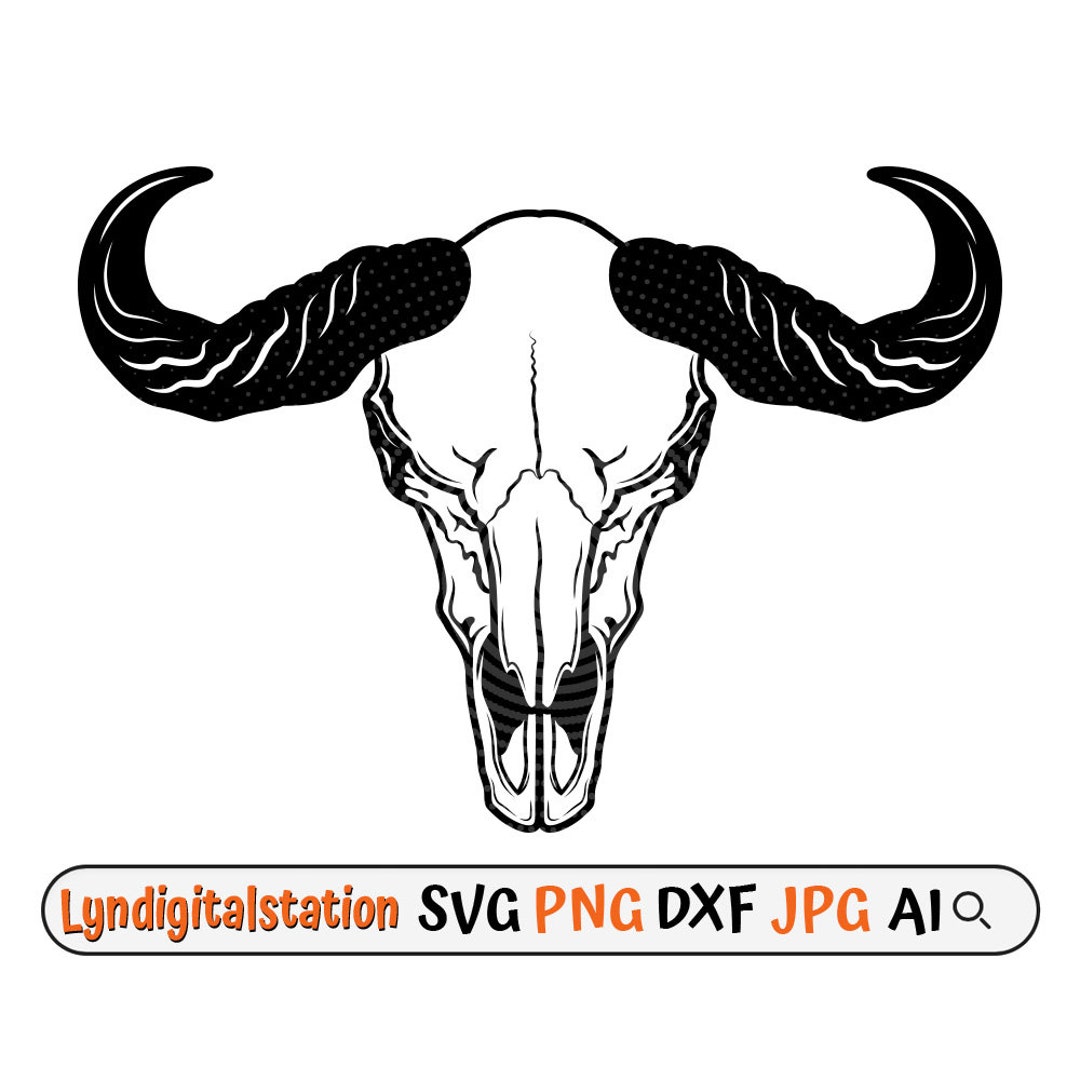 Buffalo Skull Svg | Cow Skull Clipart | Bison Skull Cut File | Bullhead ...