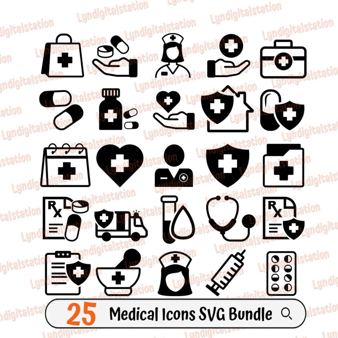 25 Medical Icon Bundles Svg | Ambulance Clipart | Medicine Cut File ...