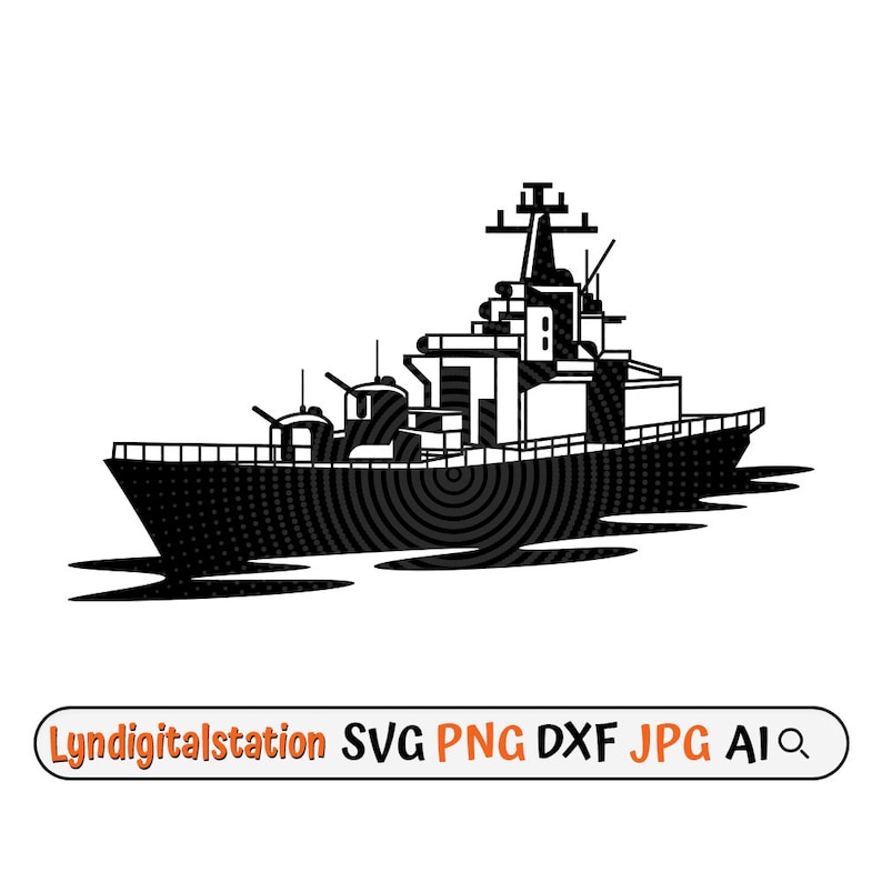 Warship Svg / Battleship Clipart / Military Ship Cut File / Combatant ...