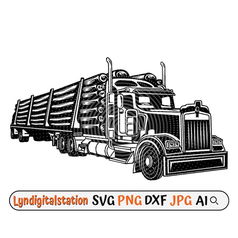 Logging Truck Svg Timber Trucks Clipart Truck Driver Cut File Large ...
