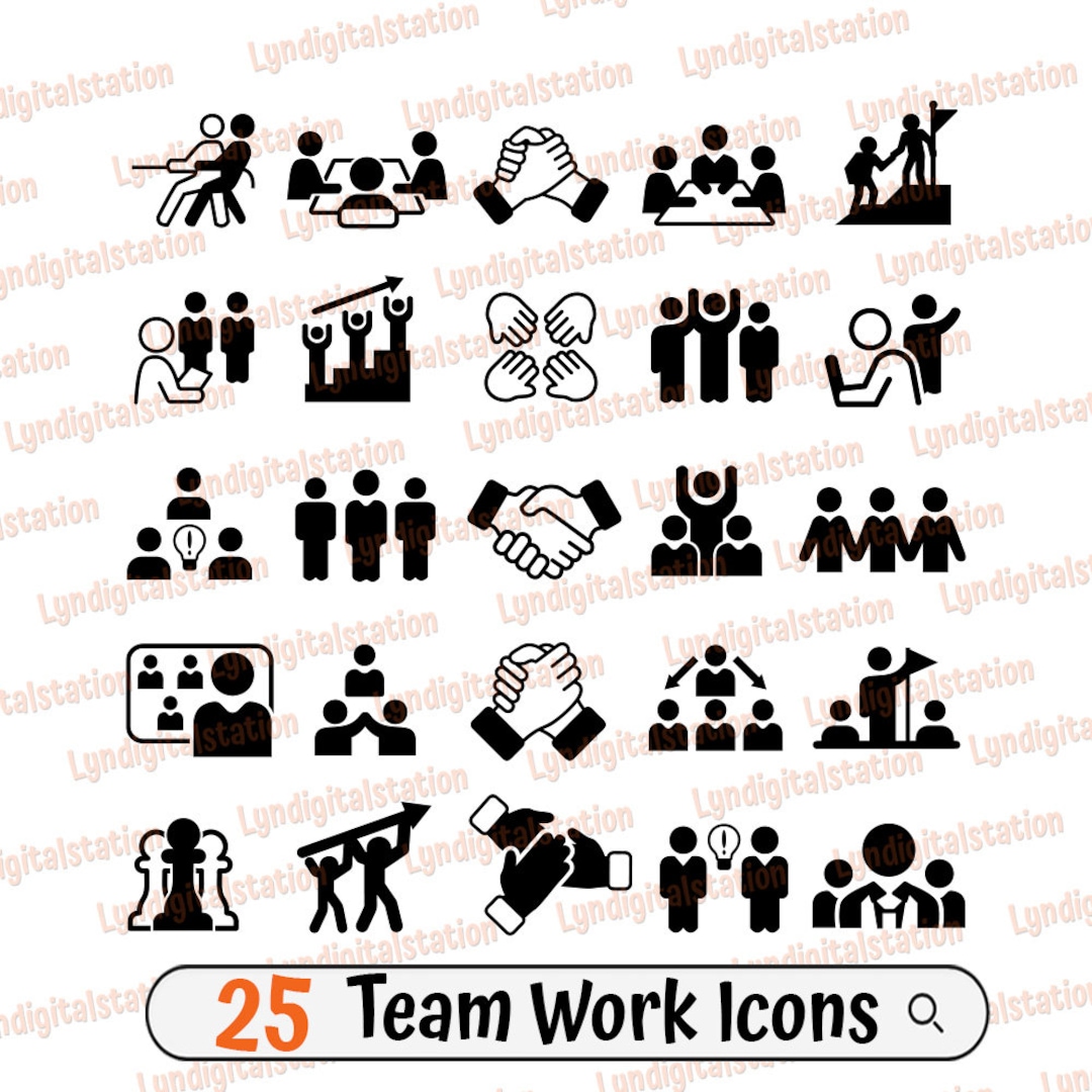 25 Teamwork Icons Bundles Svg | Hand Clipart | Team Cut File ...