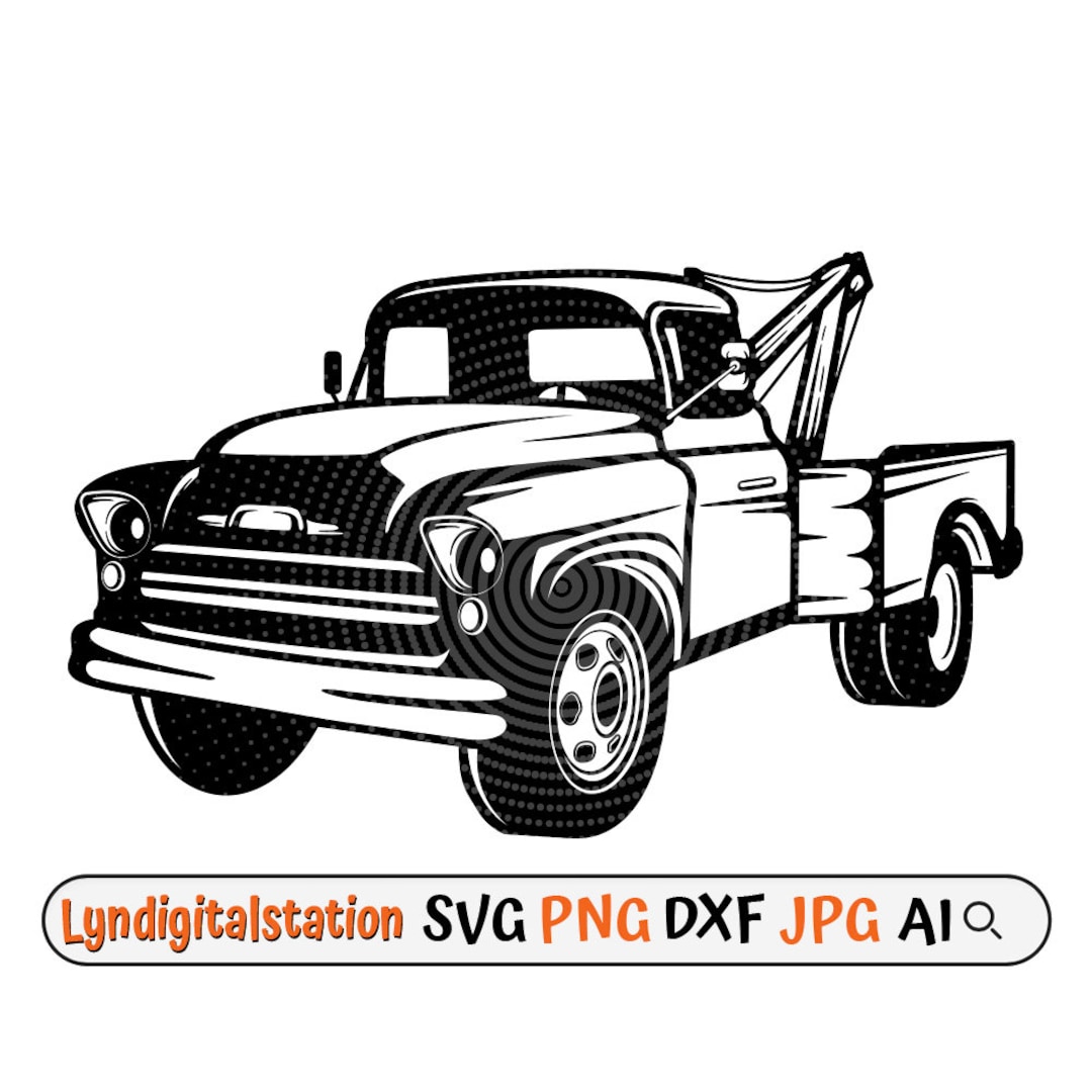 Vintage Tow Truck Svg | Towing Service Clipart | Tow Trucker Dad Cut ...