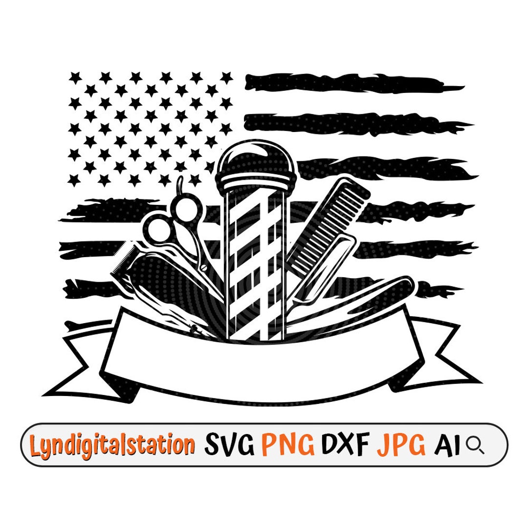 US Barber Tools Svg | Hair Salon Clipart | Hair Grooming Cut File ...