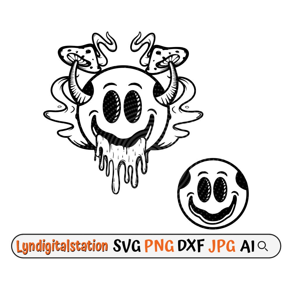 Smiley Face Svg Happy Face Emoji Clipart Drooling Evil - Etsy Finland