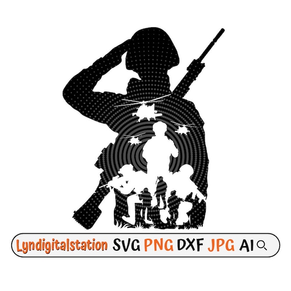 Soldier Scene Svg Combat Army Clipart War Zone Stencil - Etsy Canada