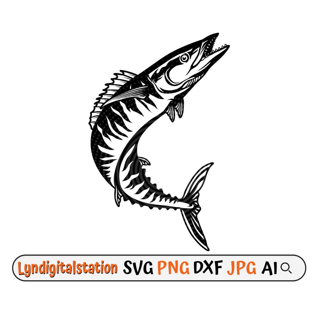 Mackerel Fish Svg | Sea Angling Clipart | Salt Water Fishing Cut File ...