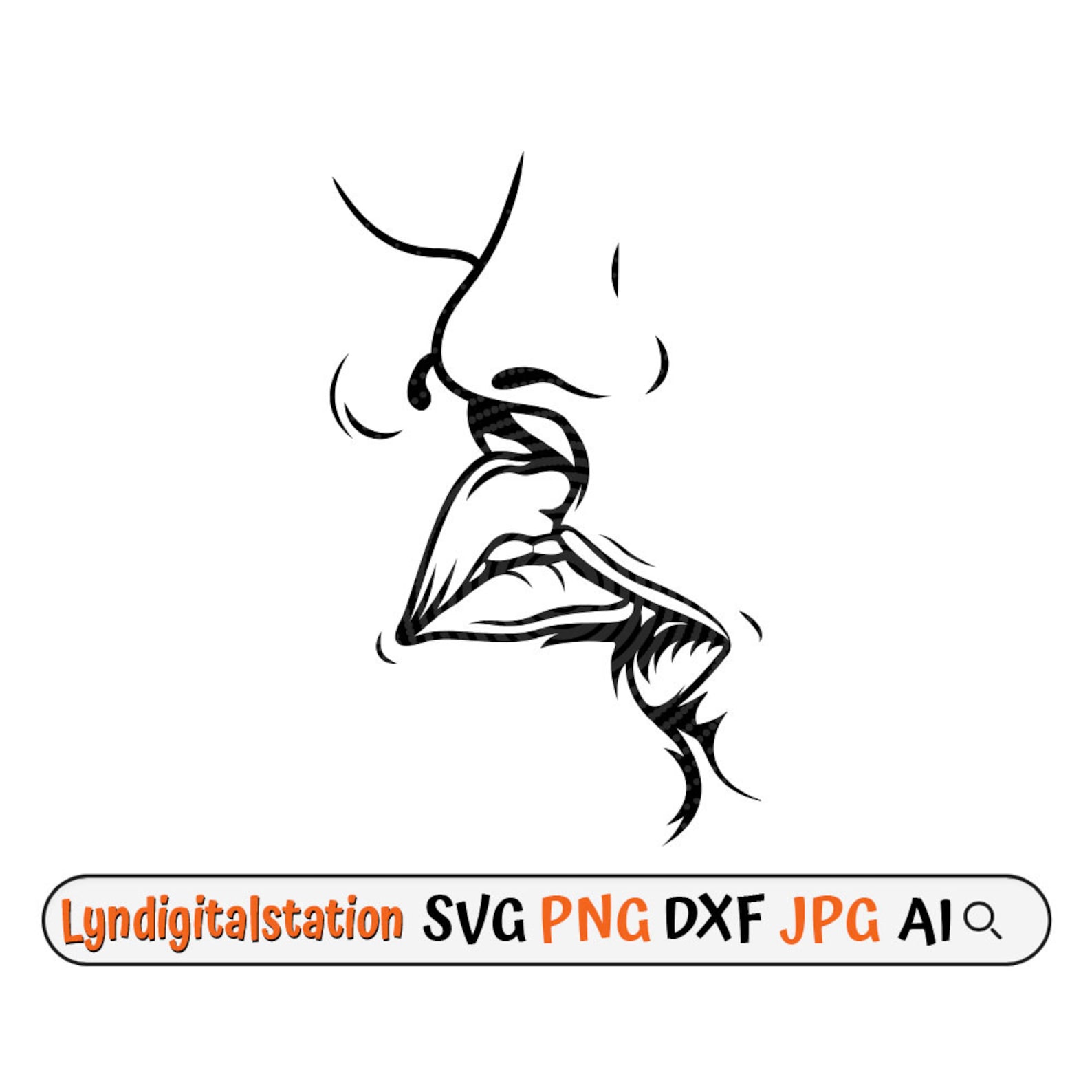Kissing Lips Svg Couple Kissing Clipart Romantic Love Cut - Etsy