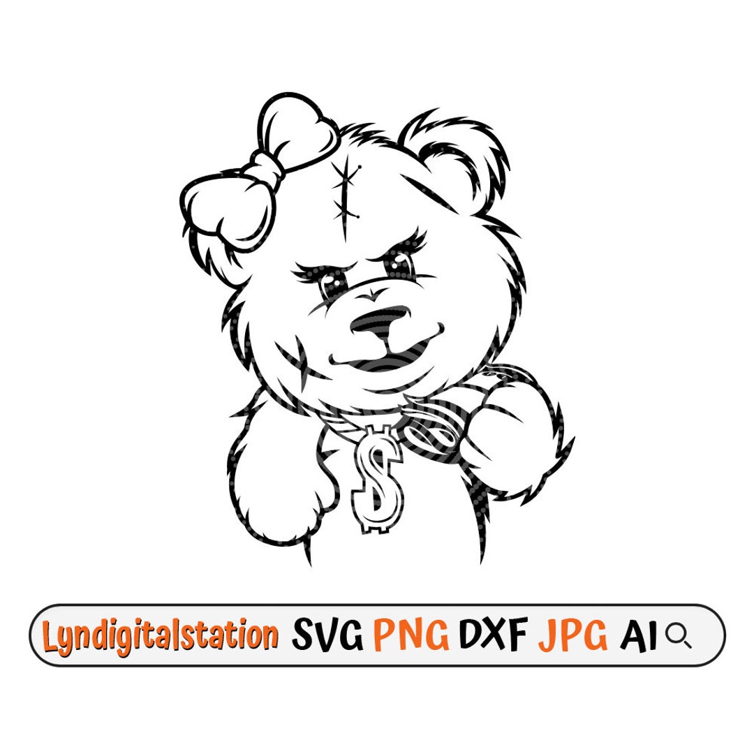 Teddy Bear Girl Svg | Teddy Clipart | Wounded Teddy Princess Cut File ...