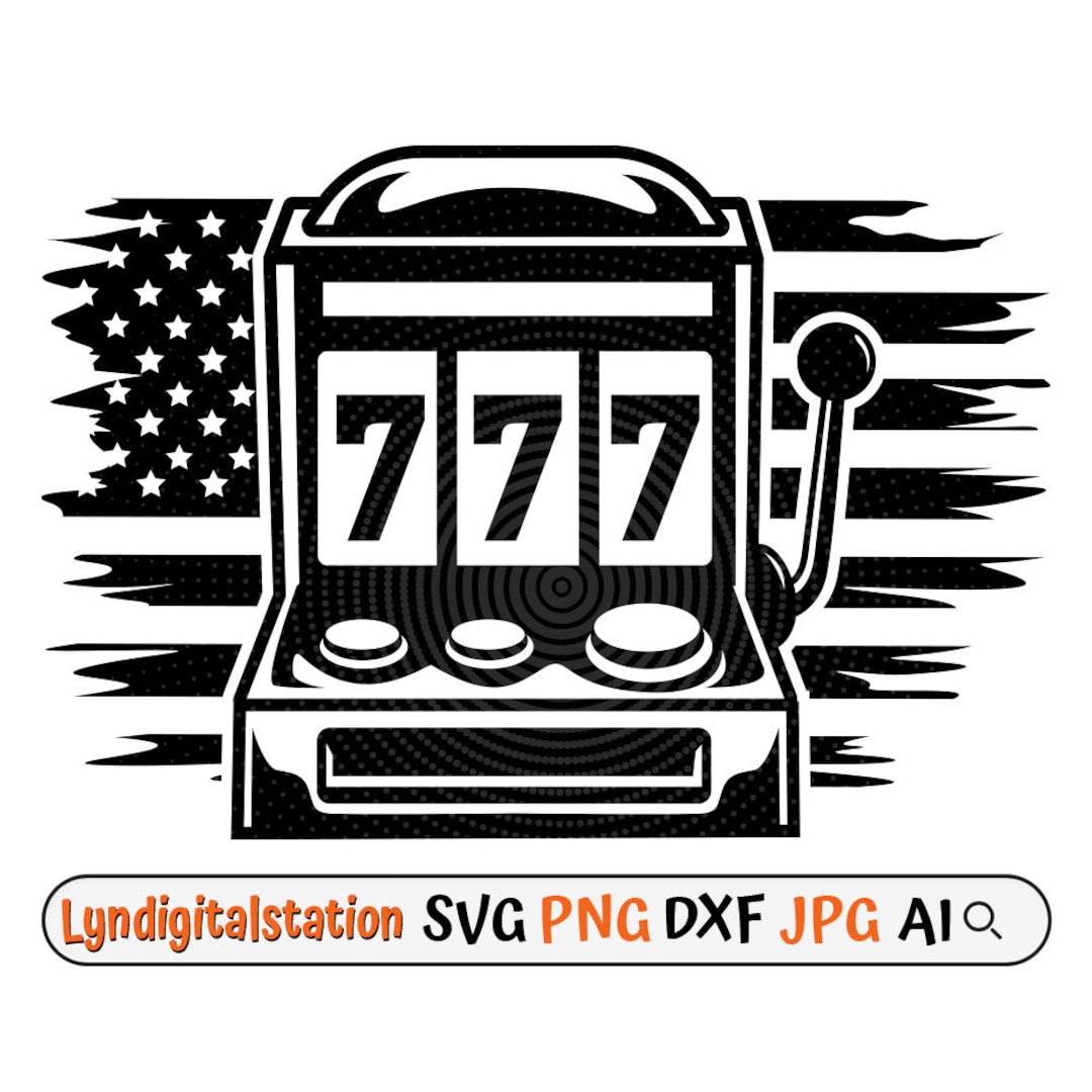 US Slot Machine Svg | Casino Game Clipart | Lucky Triple Seven Cut File ...