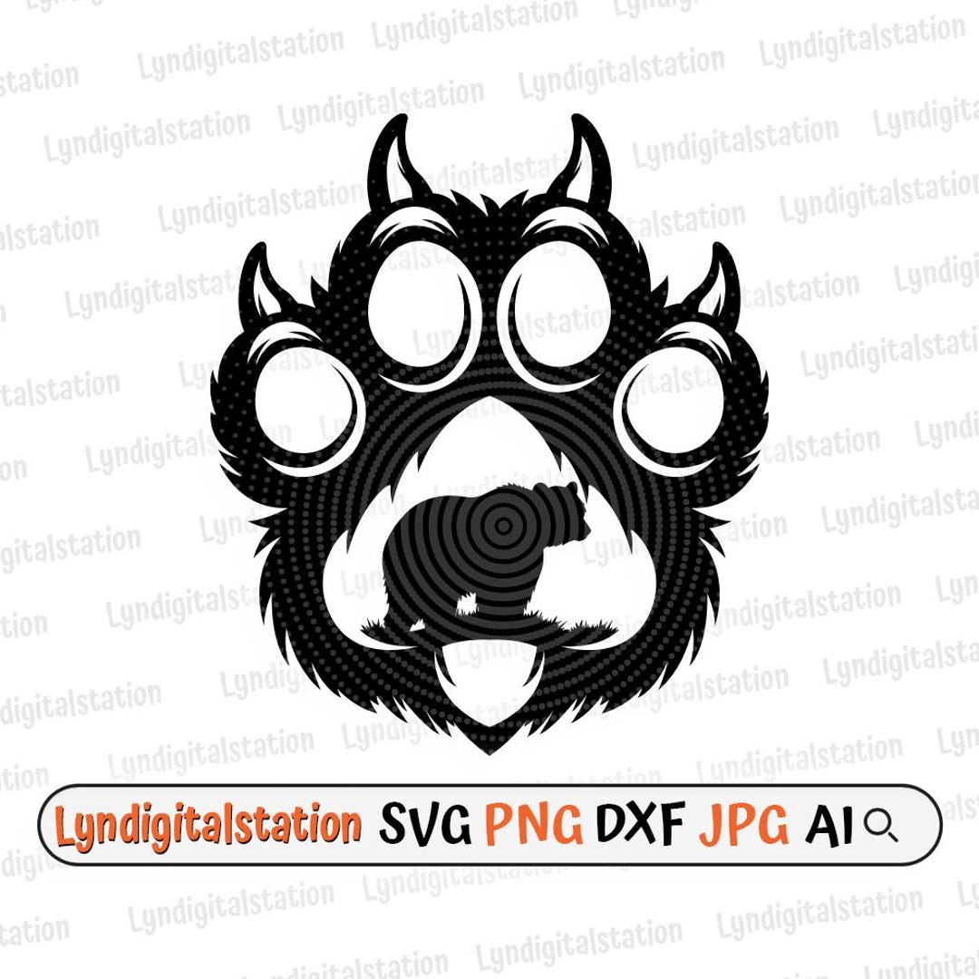 Bear Paw Svg | Bear Claw Clipart | Bear Scene Cut File | Claw With Bear ...