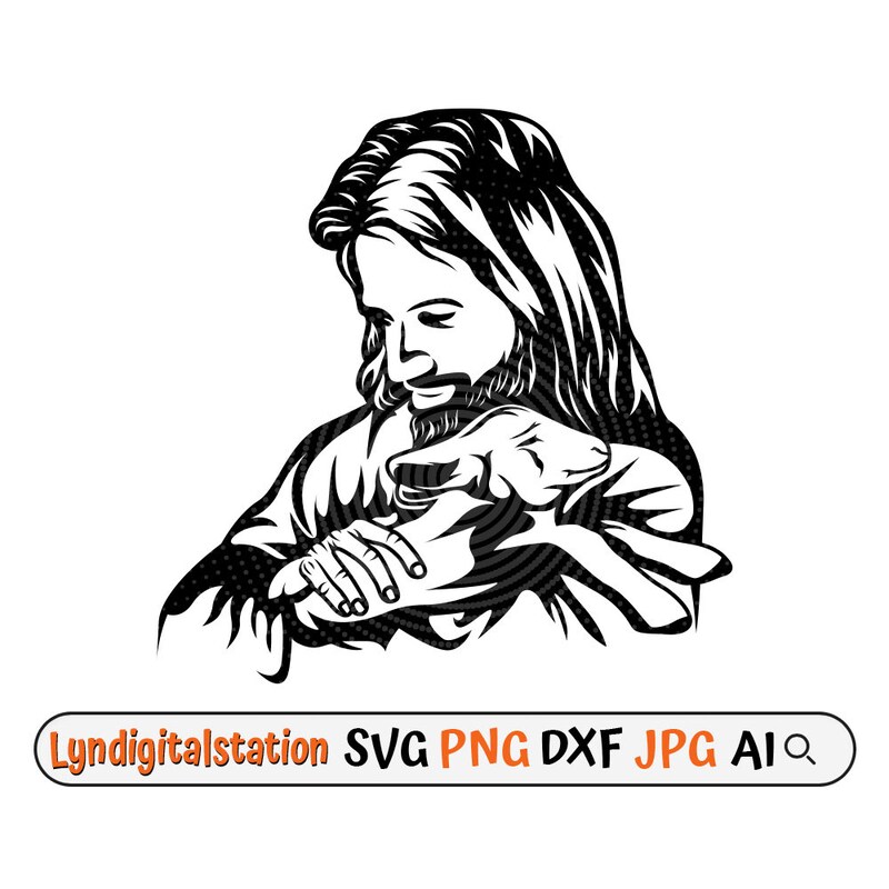 Jesus With Lamb Svg - Etsy
