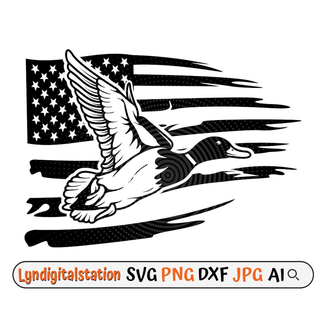 US Duck Hunting Svg | Flying Duck Clipart | Outdoor Hunting Cut File ...