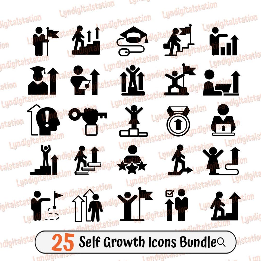 25 Self Growth Icons Bundle Svg | Success Ladder Clipart | Graduation ...
