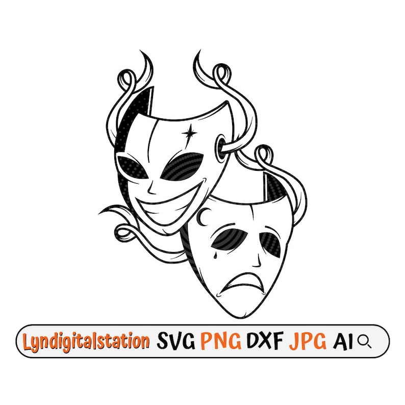 Smile Now Cry Later Svg Happy and Sad Clipart Theater Mask - Etsy