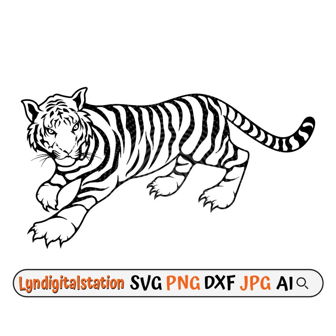 Tiger Svg | Wild Cat Clipart | Jungle Animal Cut File | Tigress Stencil ...