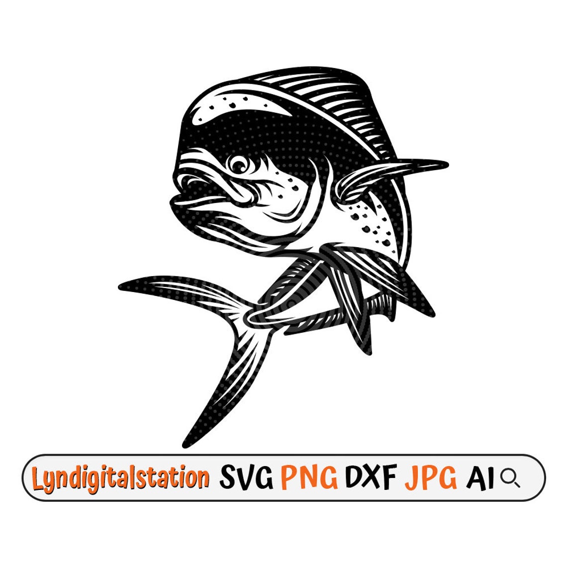 Mahi Fish Svg | Dolphin Fish Clipart | Acrobatic Game Fish Cut File ...